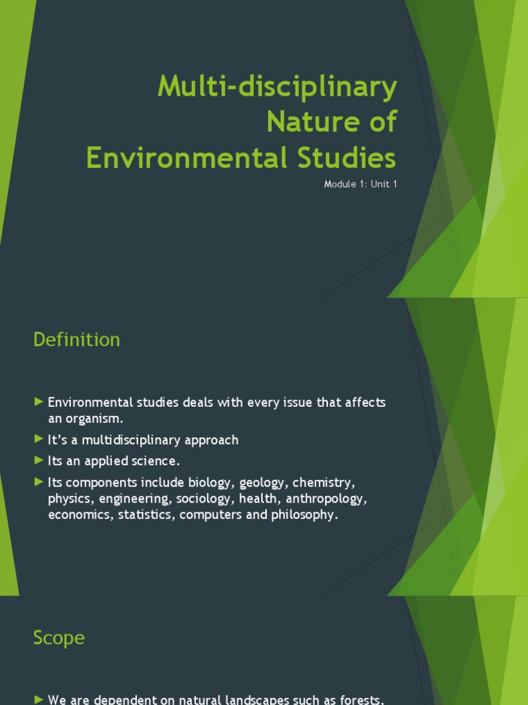 Multi-Disciplinary Nature of Environmental Studies | PDF | Resource ...