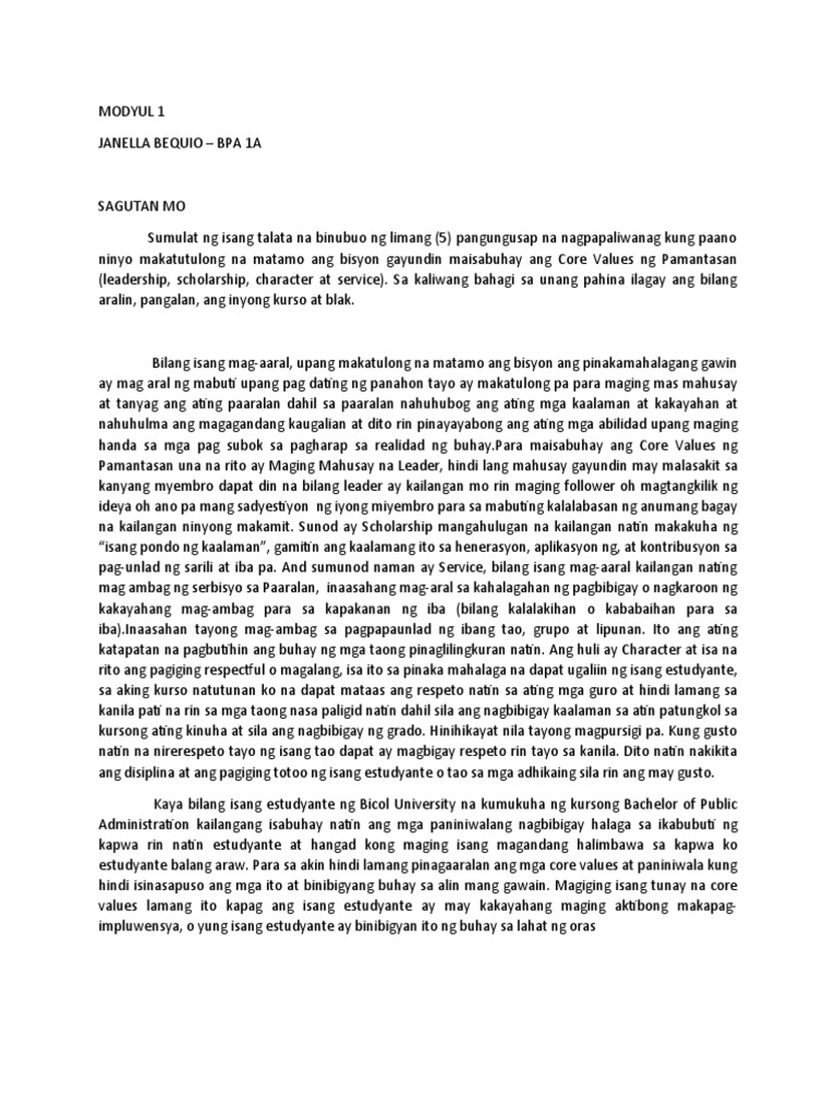 BEQUIO, JANELLA - MODYUL 1 (KomFil) | PDF