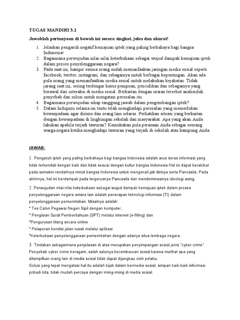 TM3 1 ISMAA Jawaban | PDF