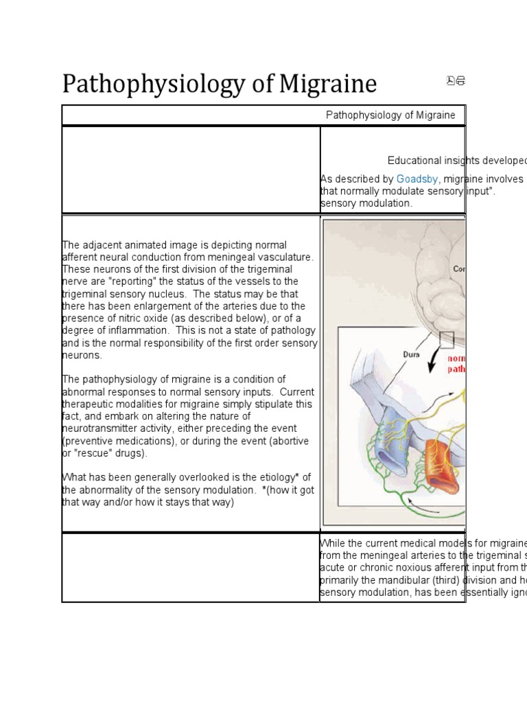 Migraine Pa Tho Physiology 1209 | PDF | Migraine | Clinical Medicine