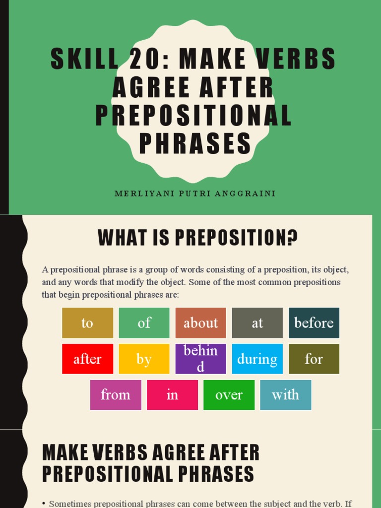Verb Agreement After Prepositional Phrases | PDF