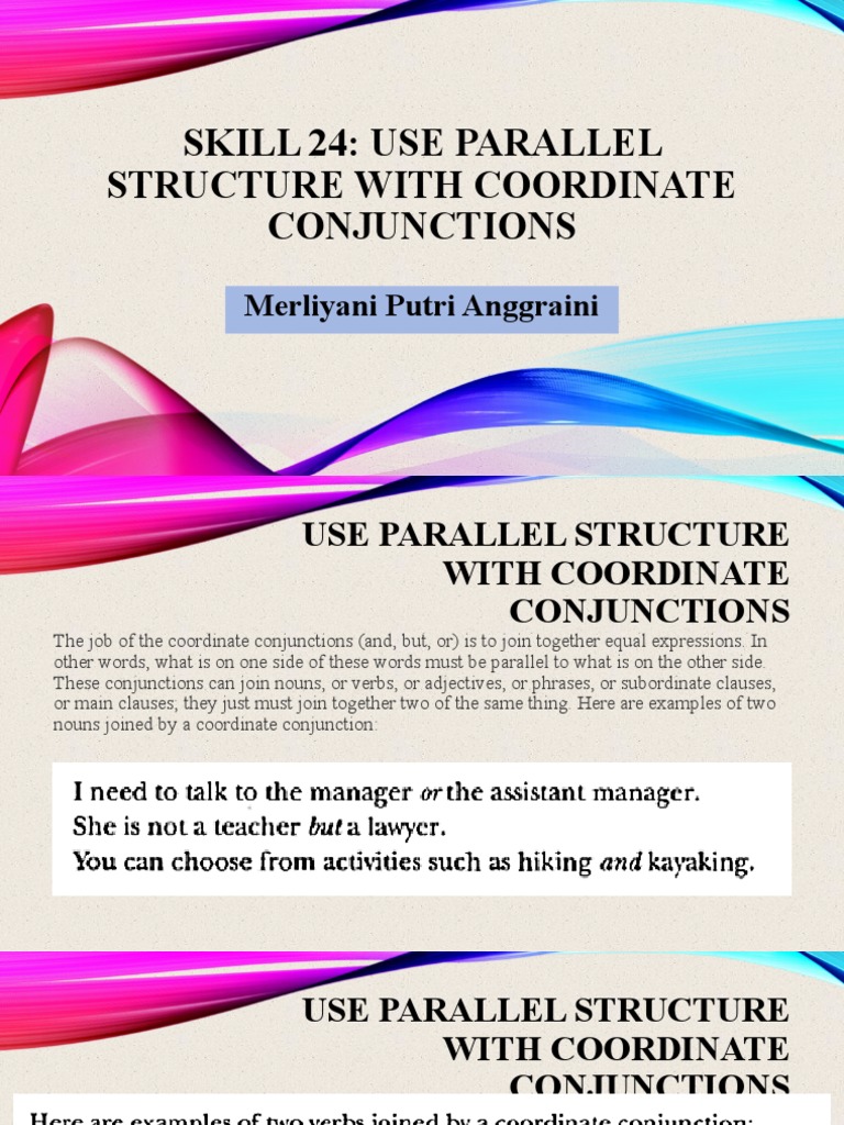 Skill 24 - Use Parallel Structure With Coordinate Conjunctions | PDF