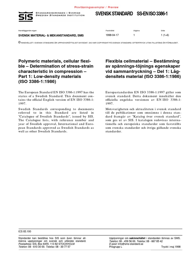 Svensk Standard Ss-En Iso | PDF