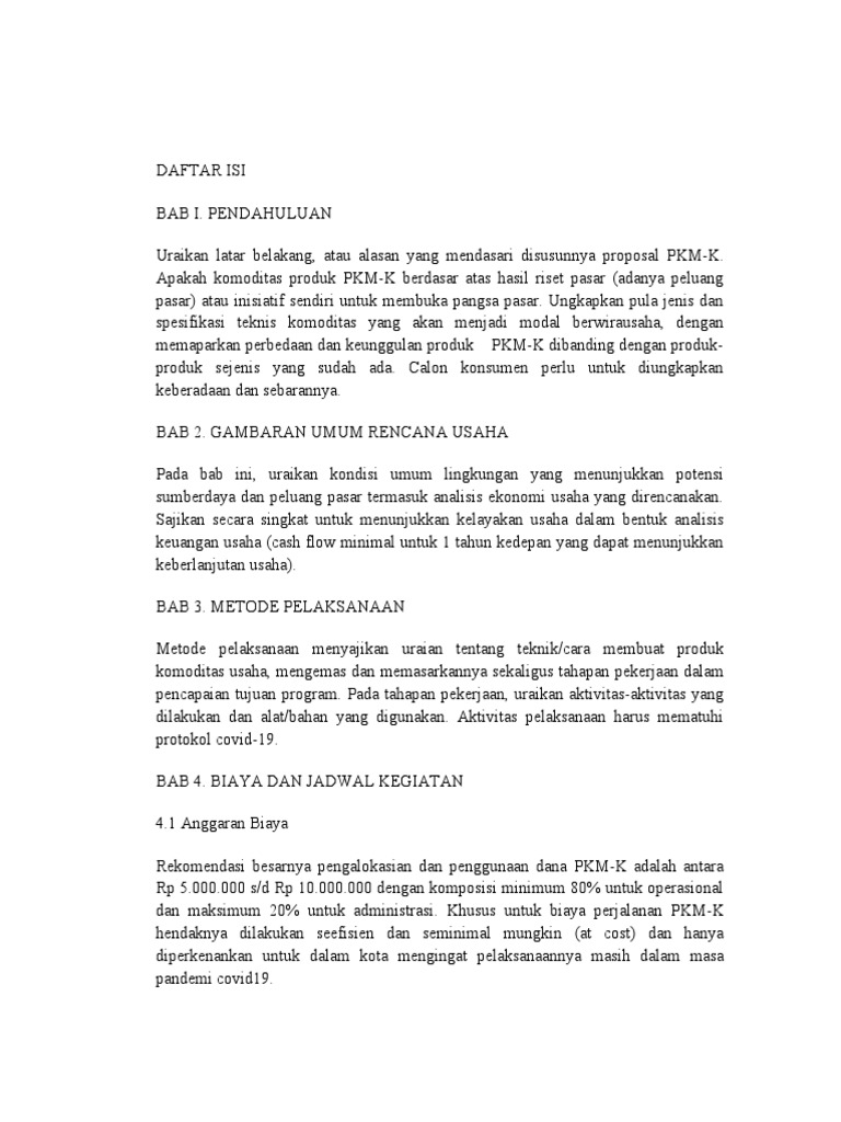 Panduan Lengkap PKM-K 2025 | PDF