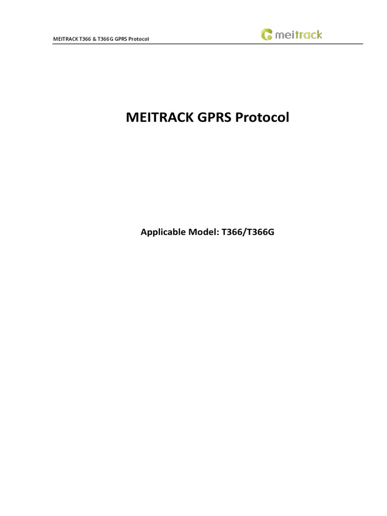 Meitrack Gprs Protocol: Applicable Model: T366/T366G | PDF | Ascii ...