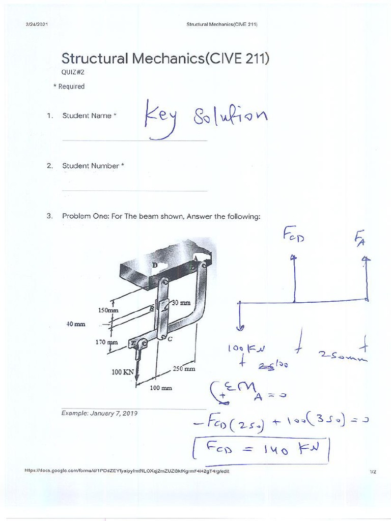 Key Solution Quiz#2 | PDF