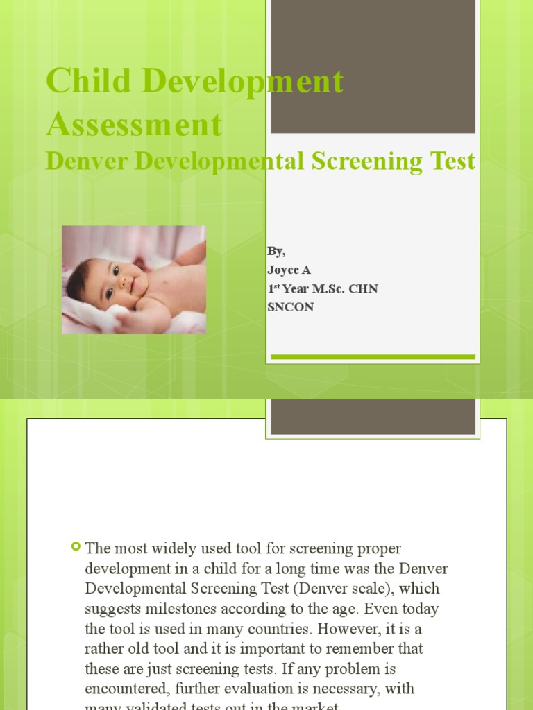 Child Development Assessment: Denver Developmental Screening Test | PDF ...