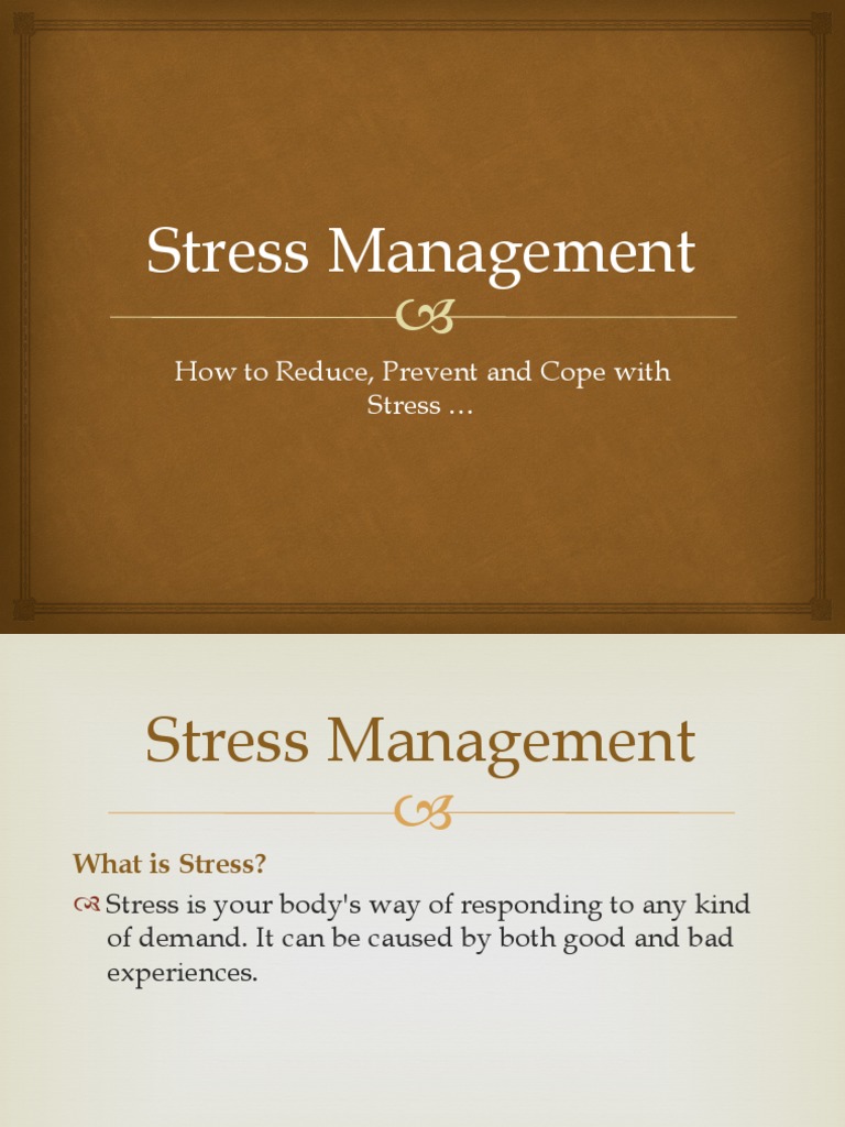 Stress Management: How To Reduce, Prevent and Cope With Stress | PDF ...