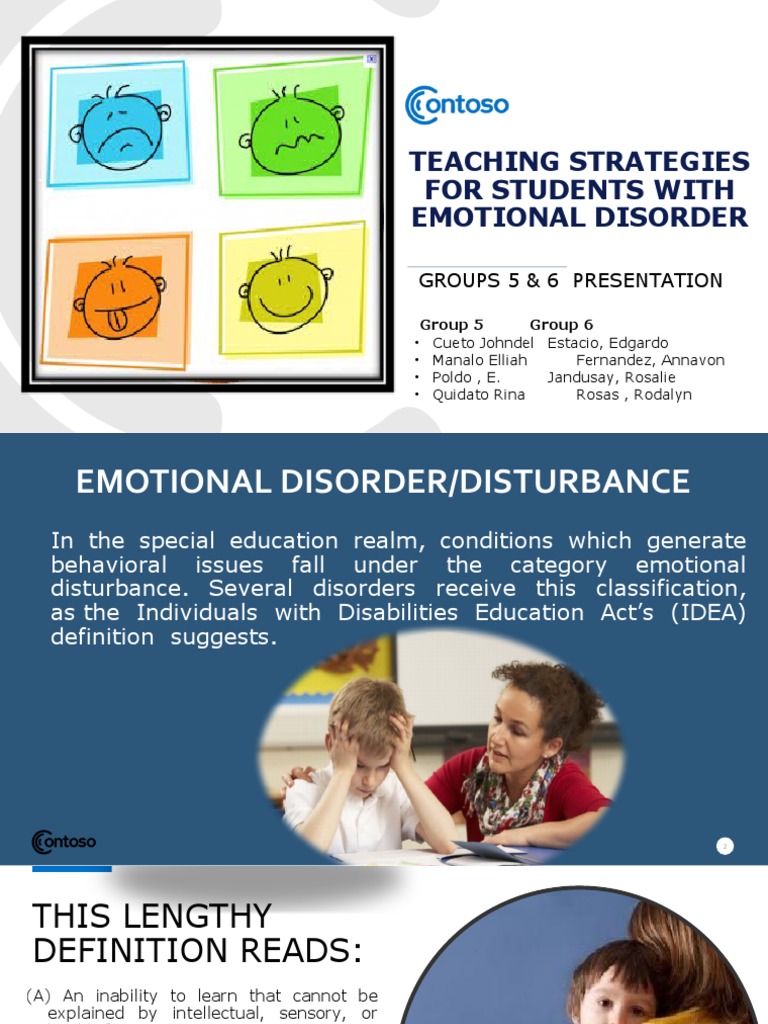 Teaching Strategies For Students With Emotional Disorder | PDF | Mental ...