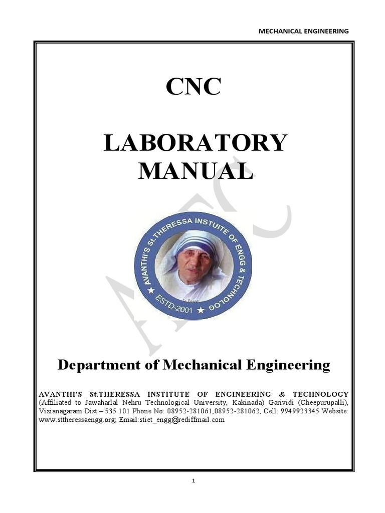 CNC Lab Manual | PDF | Numerical Control | Machining