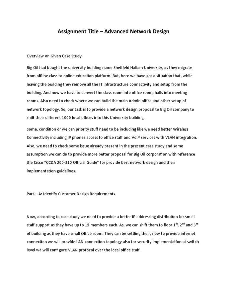 Assignment Title - Advanced Network Design: ST ND RD | PDF | Computer ...