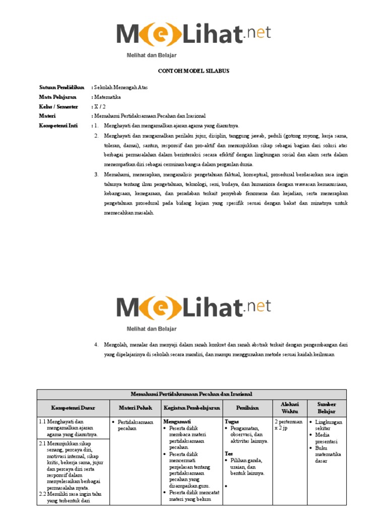 Silabus 1 KP 1 | PDF