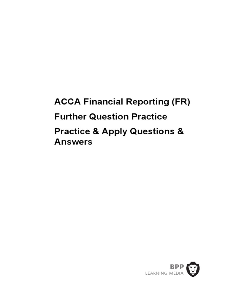 ACCA FR Practice Questions & Answers | PDF | International Financial ...