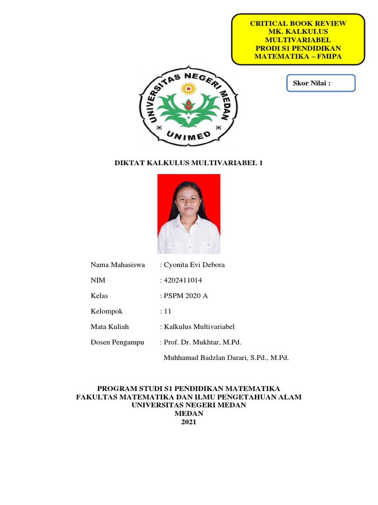 CBR Kalkulus Multivariabel - Cyonita Evi Debora - 4202411014 - PSPM 20A | PDF