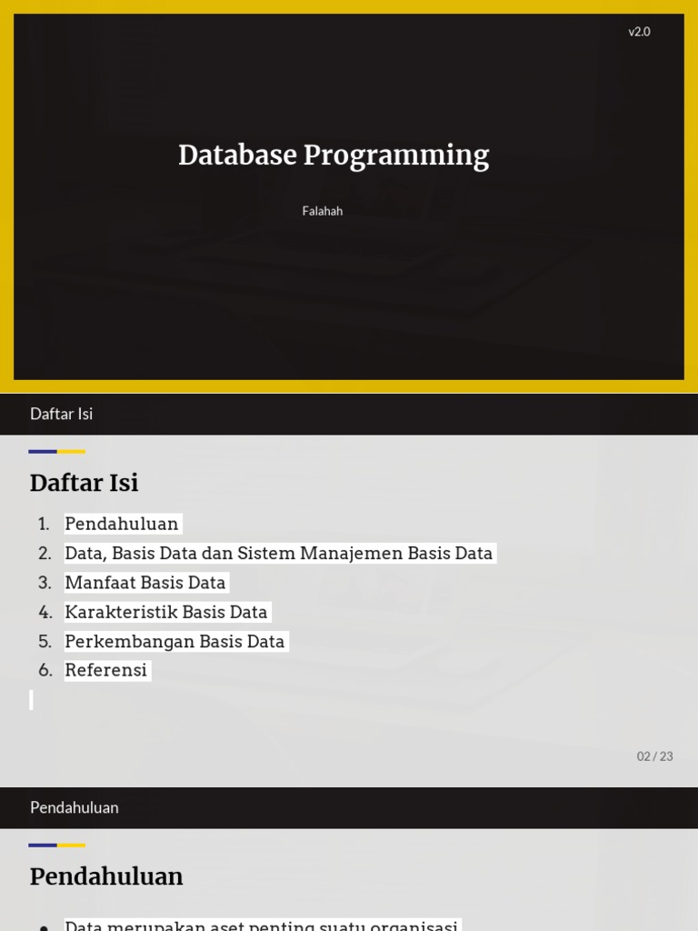 Day 1 02 Pendahuluan Database 2 | PDF