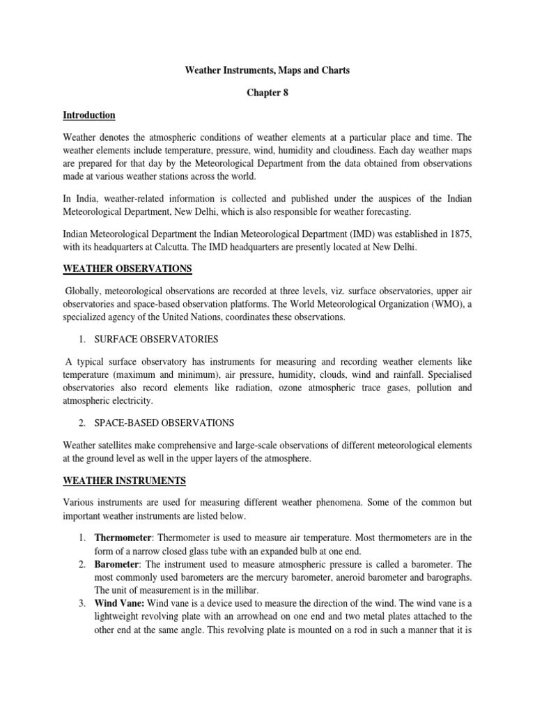 Weather Instruments, Maps and Charts | PDF | Meteorology | Weather