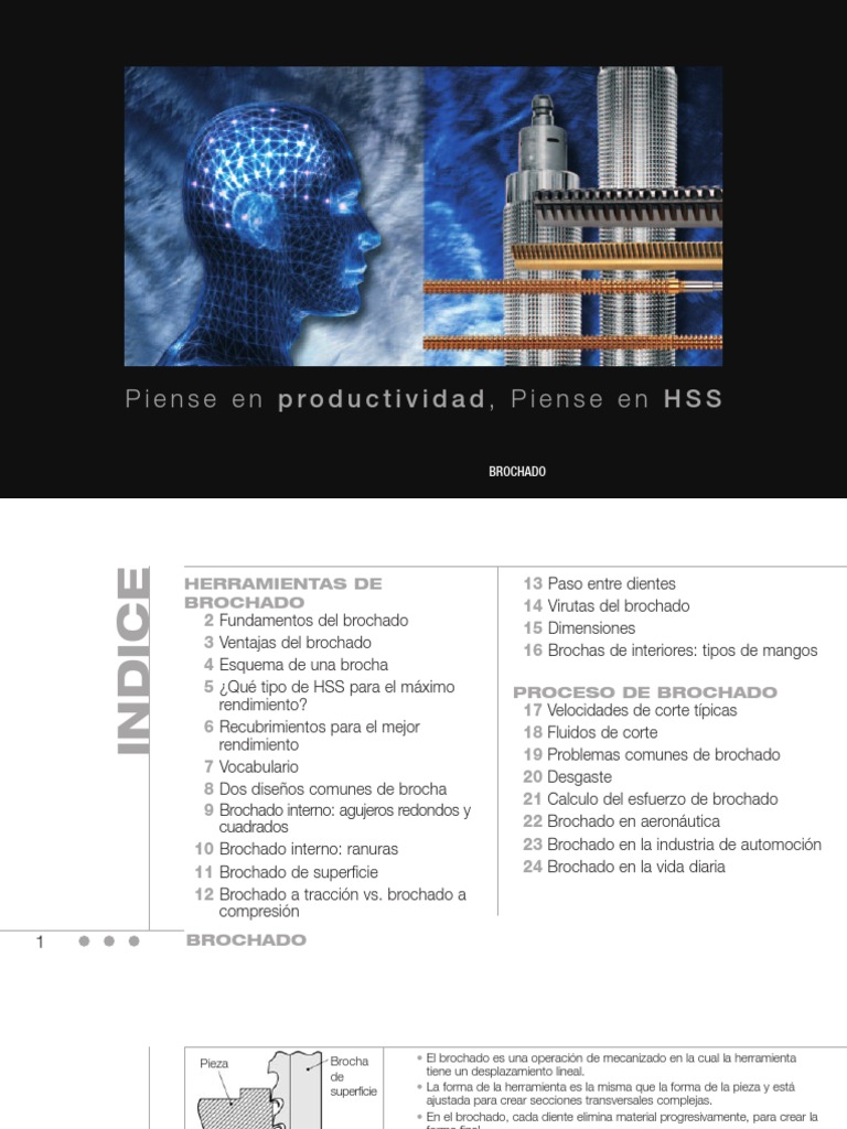 Brochado: Fundamentos y Ventajas | PDF | Mecanizado | Aluminio