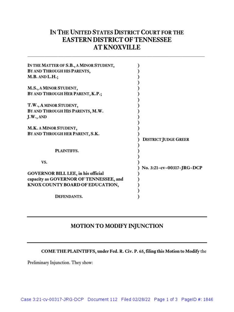 Motion To Amend | PDF | Injunction | The United States