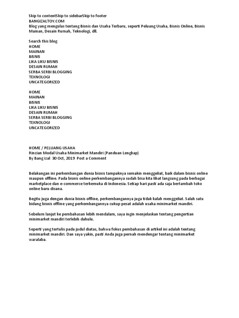 Rab Mini Market 1 | PDF | Bisnis