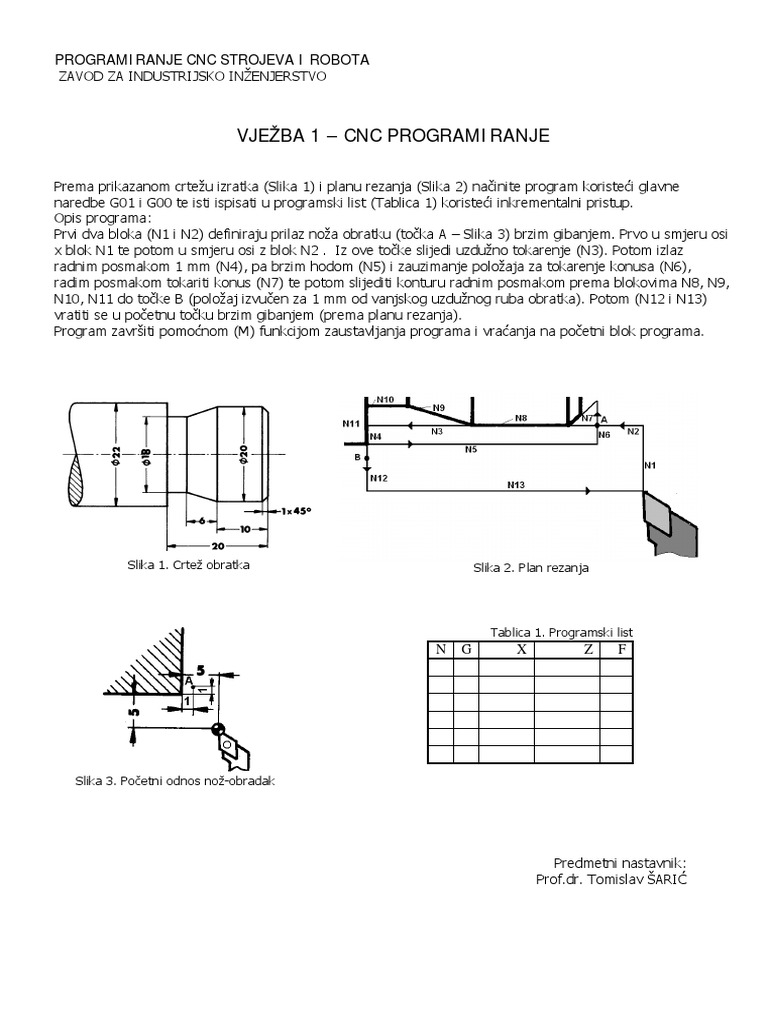 Vjezbe - 1 Do 8 - CNC | PDF