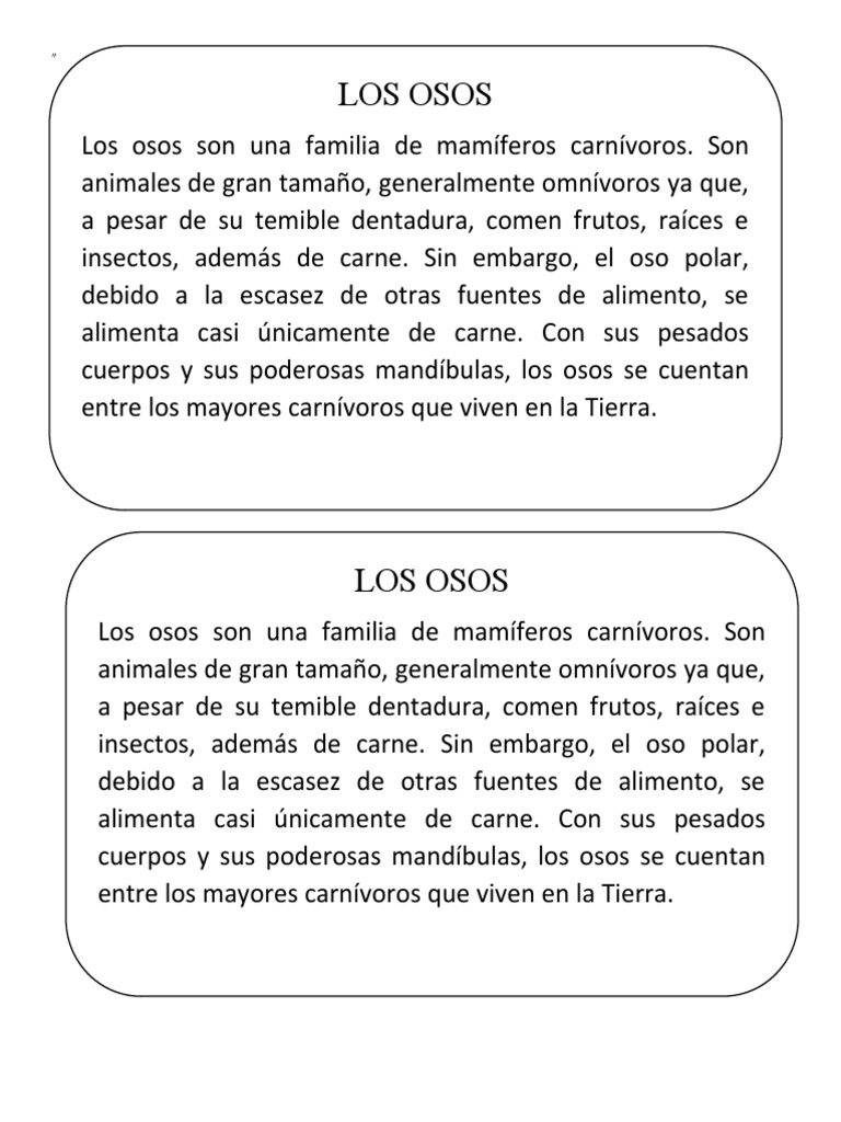 Texto Los Osos | PDF
