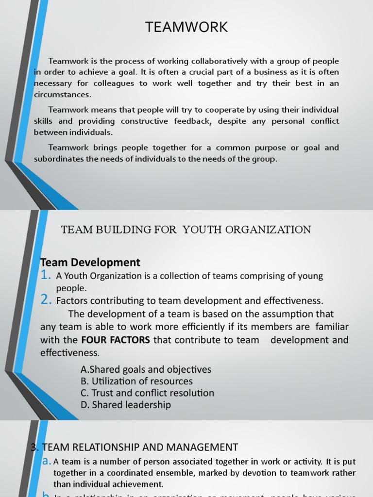 Teamwork | PDF | Leadership | Goal