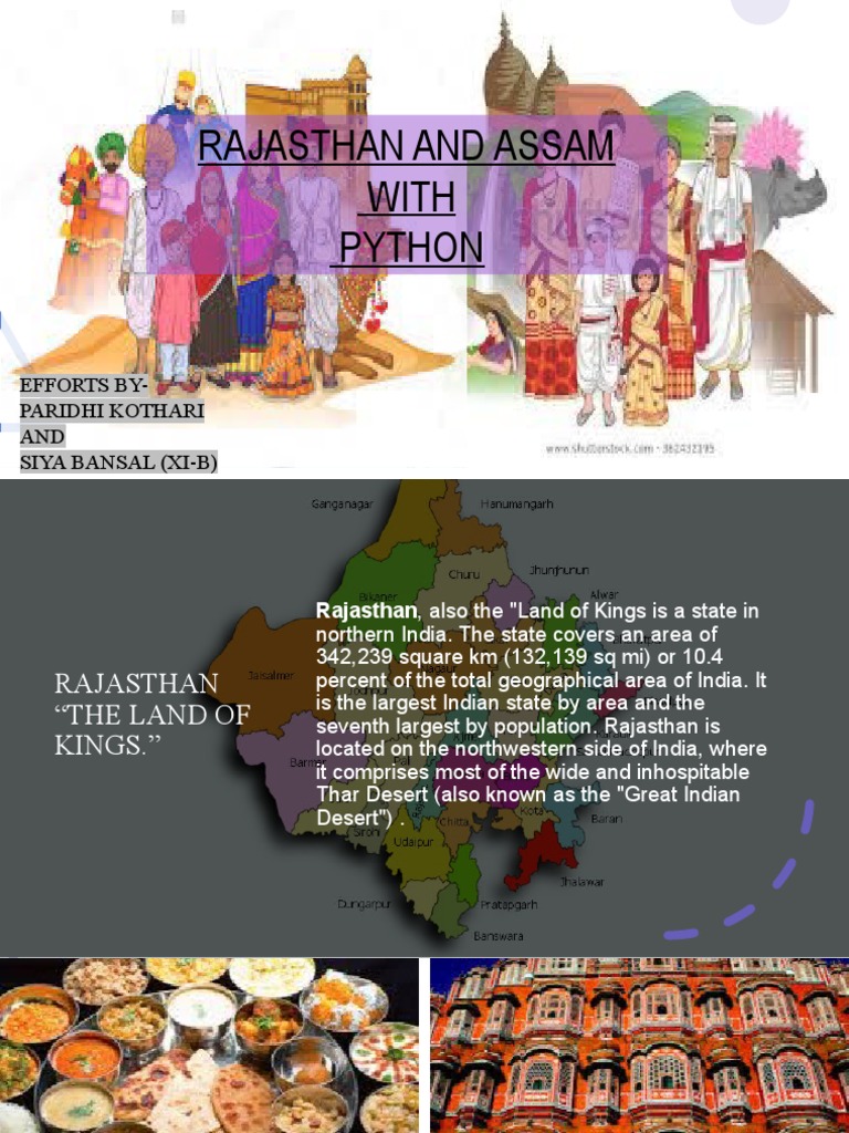 Rajasthan and Assam With Python: Efforts By-Paridhi Kothari AND Siya ...