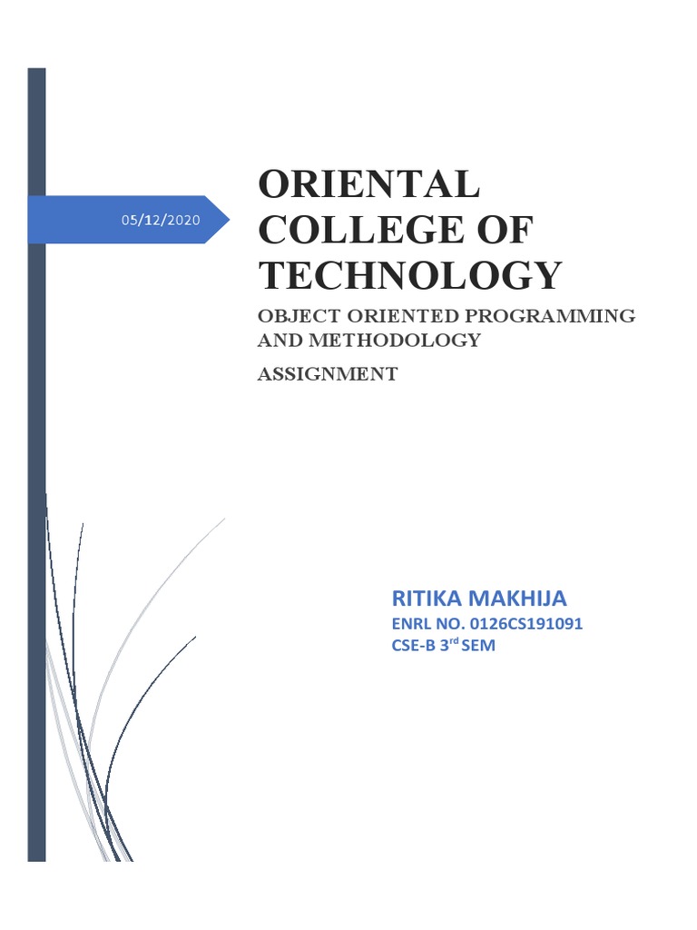 Oriental College of Technology: Ritika Makhija | PDF | Object Oriented Programming | Inheritance ...
