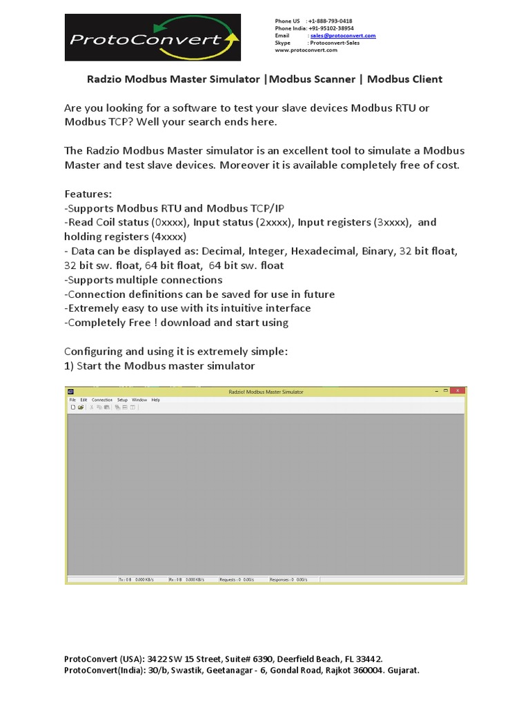 Radzio Modbus Master Simulator - Modbus Scanner - Modbus Client | PDF ...