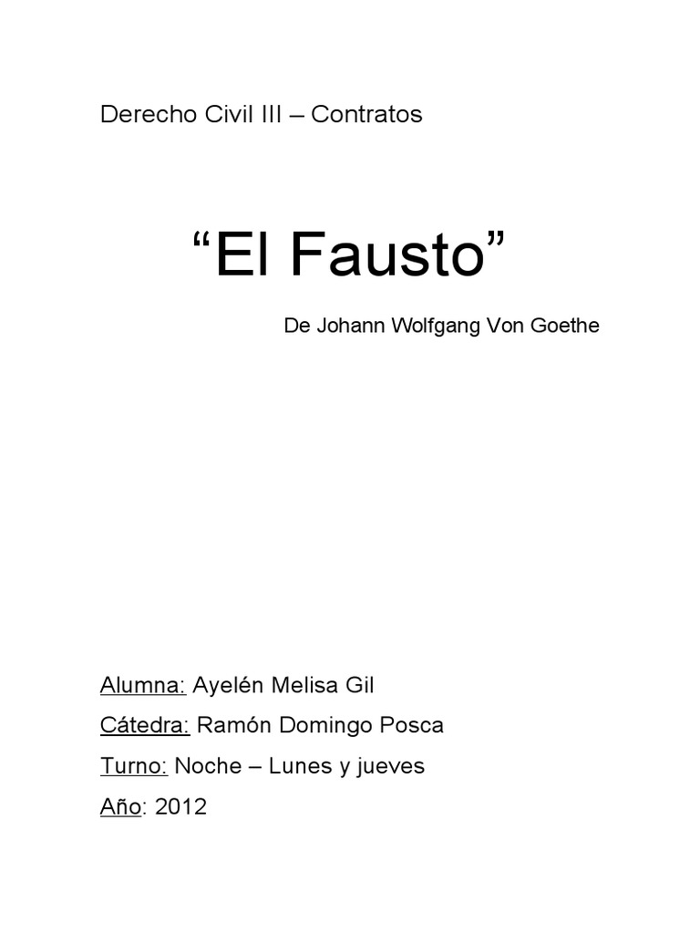 Fausto Ayelen Melisa Gil | PDF | Johann Wolfgang von Goethe | Fausto