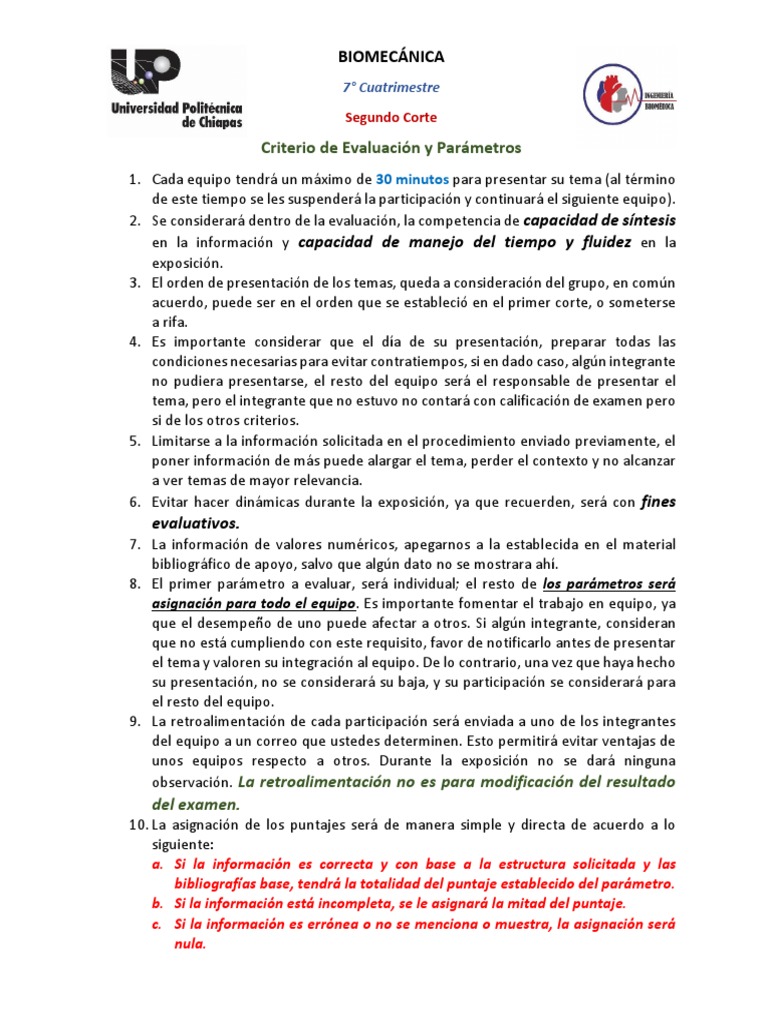 Criterios de Evaluación 2° Corte | PDF | Evaluación
