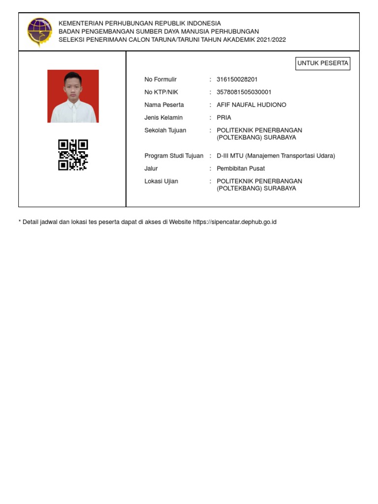 Formulir Kesehatan Afif | PDF