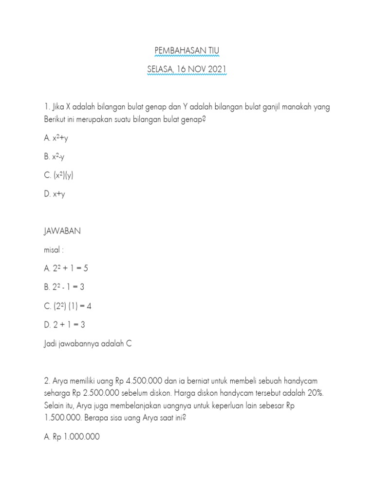 Pembahasan Tiu | PDF