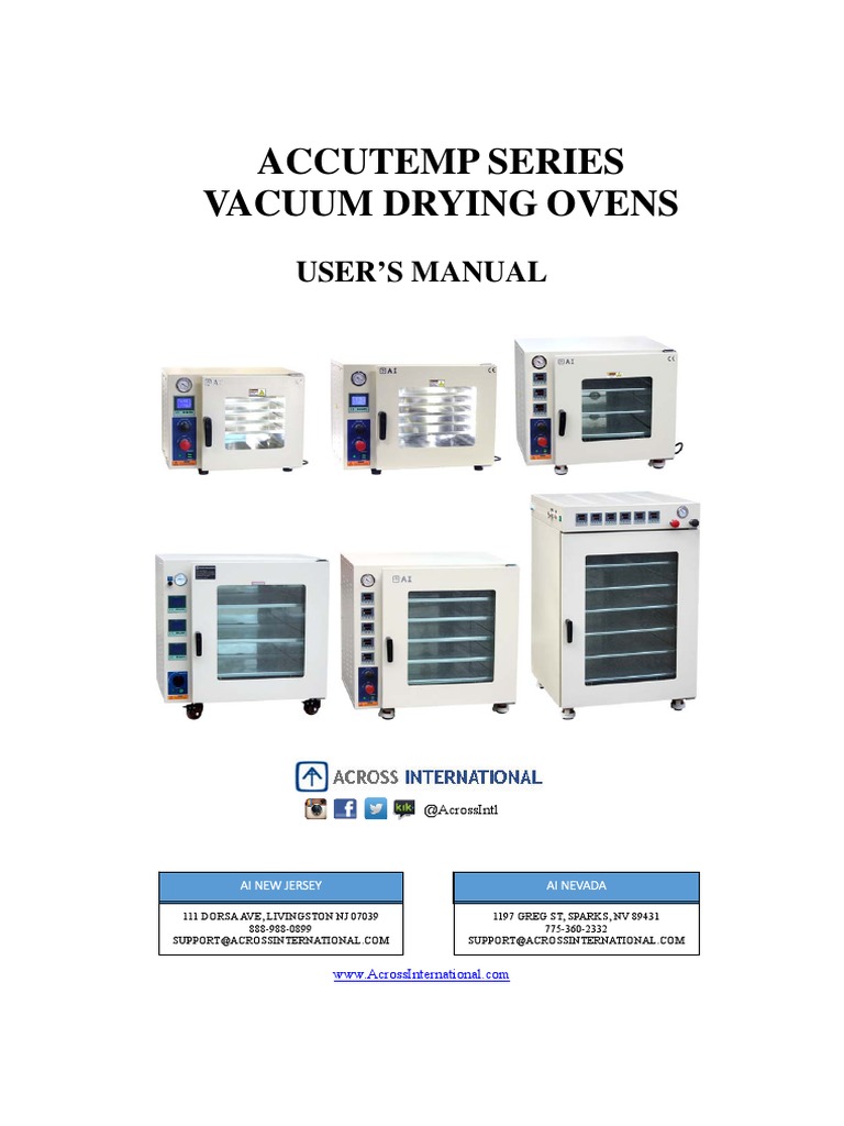 AccuTemp Vacuum Oven User Manual | PDF | Vacuum | Temperature