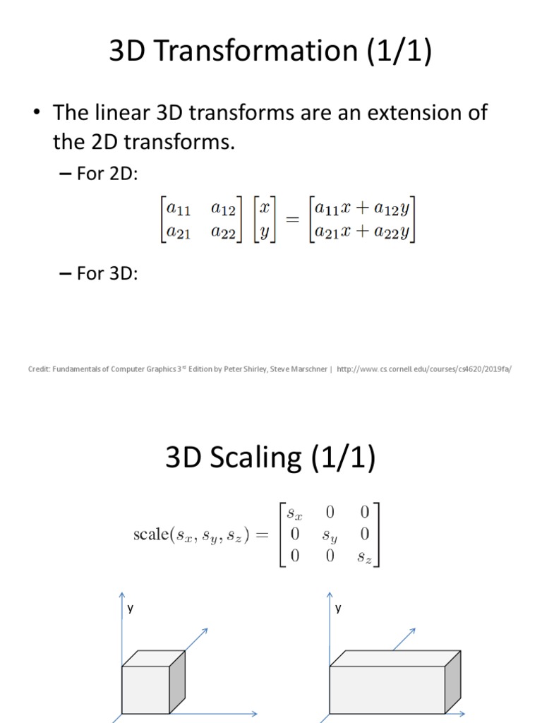 3d Transformation | PDF | 2 D Computer Graphics | Rotation