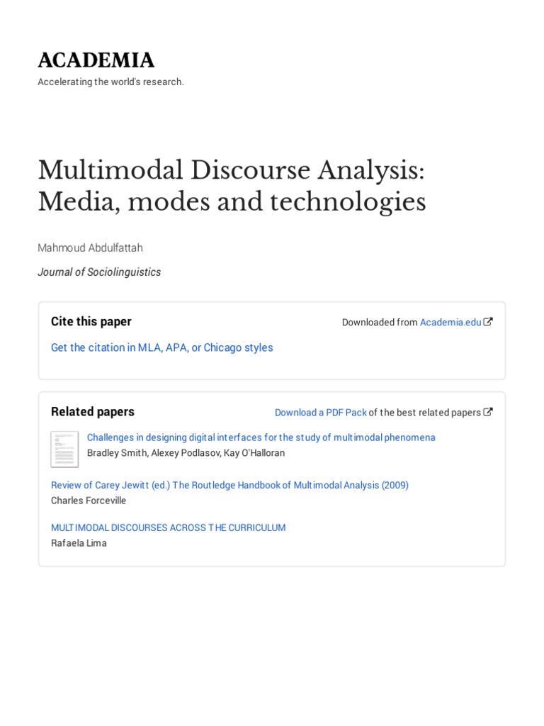 Multimodal - Discourse - Analysis With Cover Page v2 | PDF | Semiotics ...