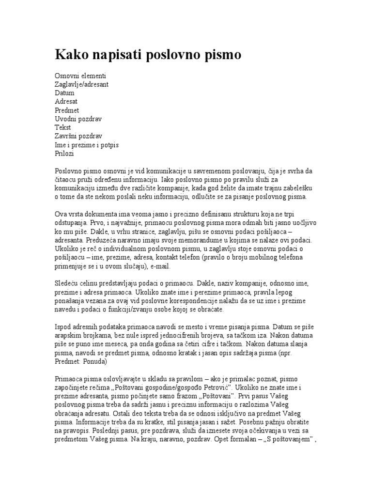 Poslovna Korespodencija | PDF