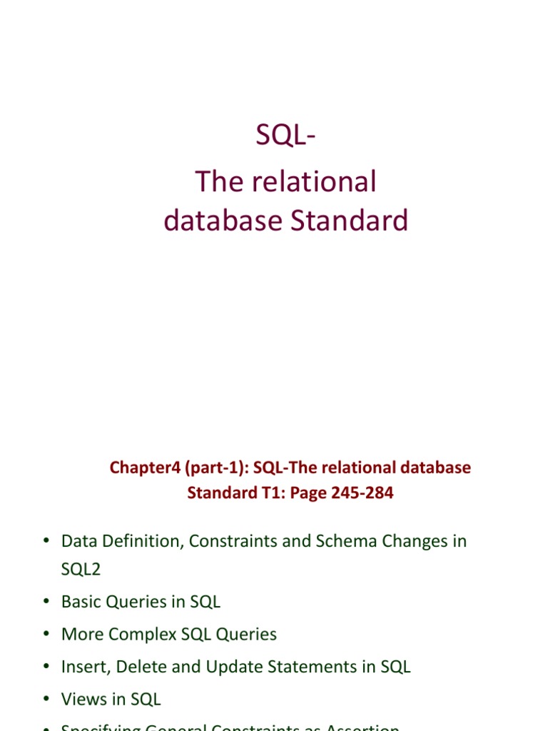 Dbms Fourth Chapter Part 1 Pdf Relational Database Databases 