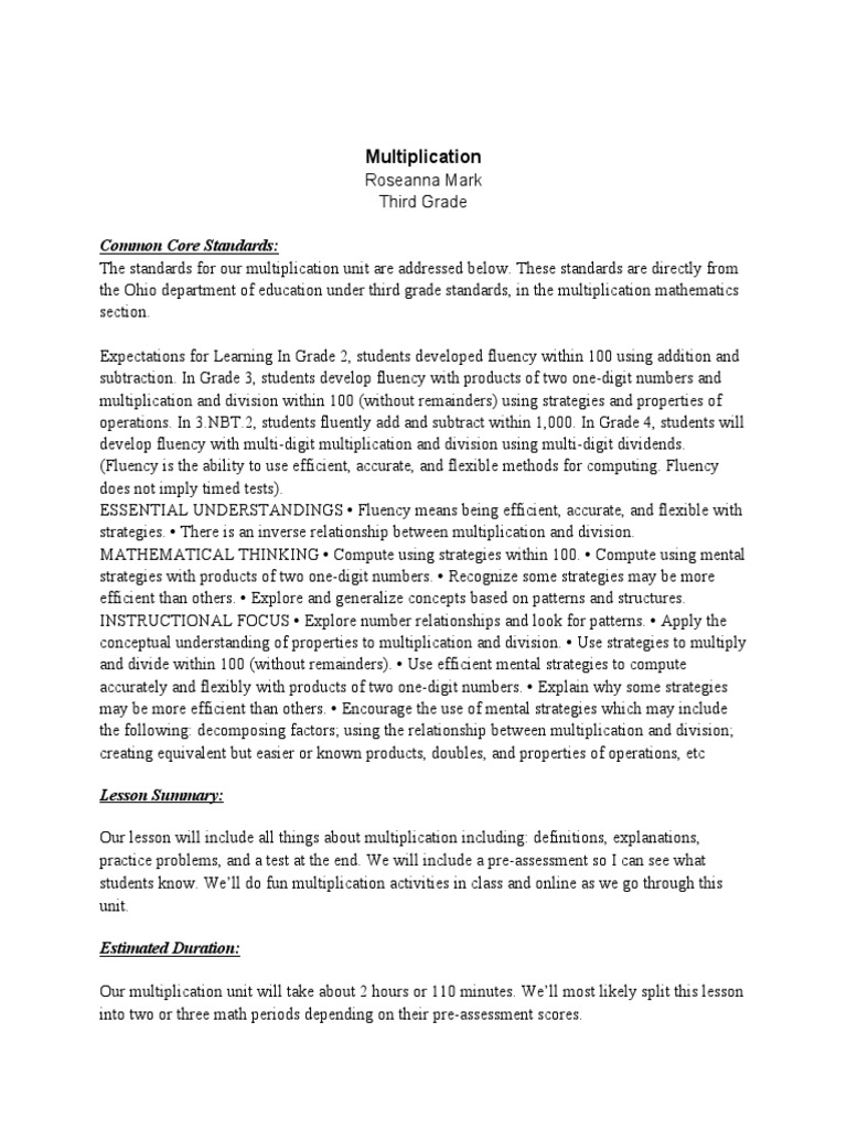 Multiplication Pdf Multiplication Classroom