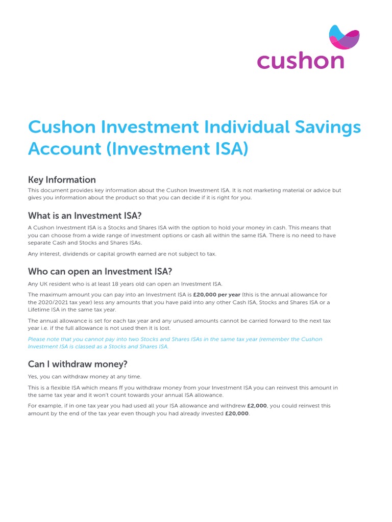 Fact Sheet - Investment Isa | PDF | Investing | Stocks