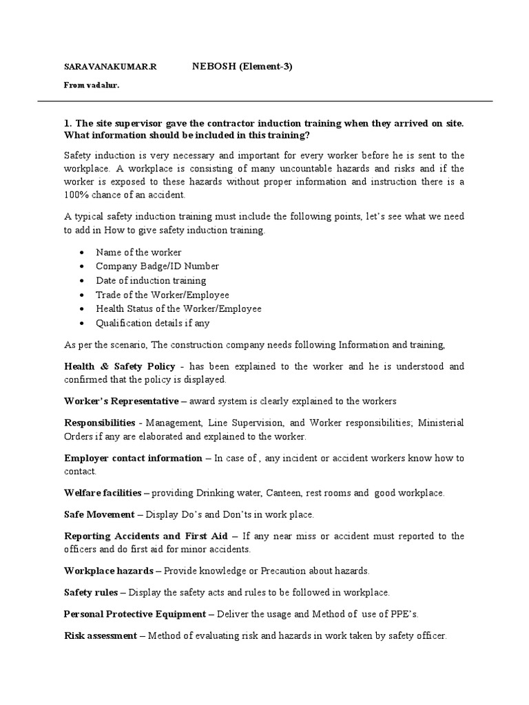 Essential Safety Induction Training Guide | PDF | Personal Protective ...