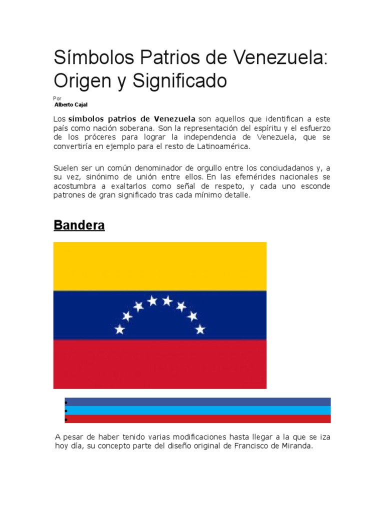 Símbolos Patrios de Venezuela | PDF | Historia