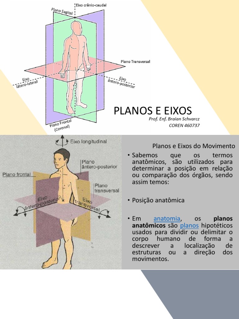Planos e Eixos | PDF | Anatomia | Corpo humano