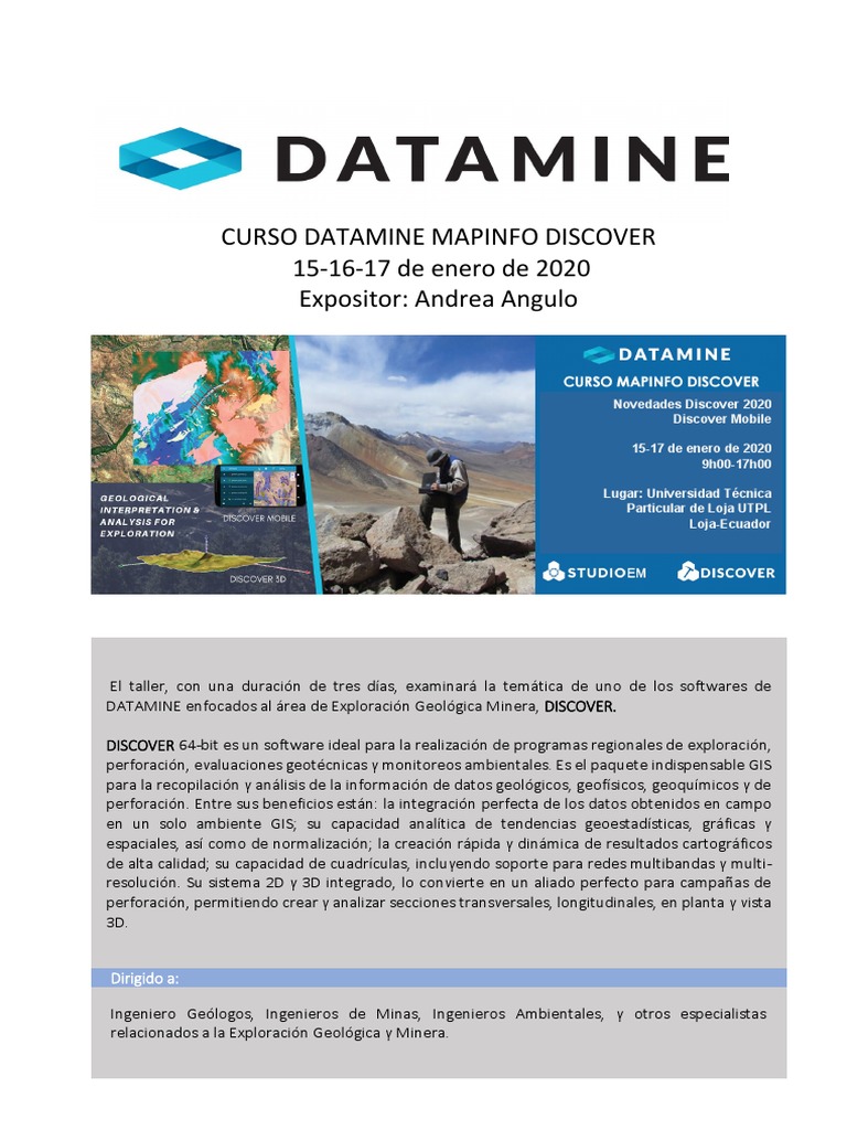 Taller MapInfo Discover - INFO | PDF | Sistema de información ...