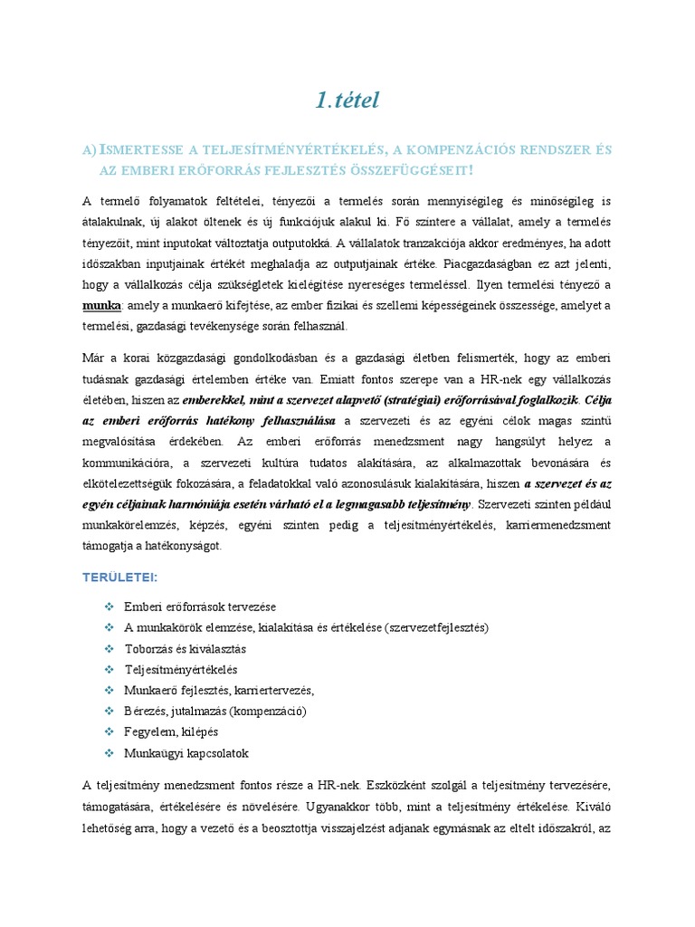 Tétel Komplex | PDF