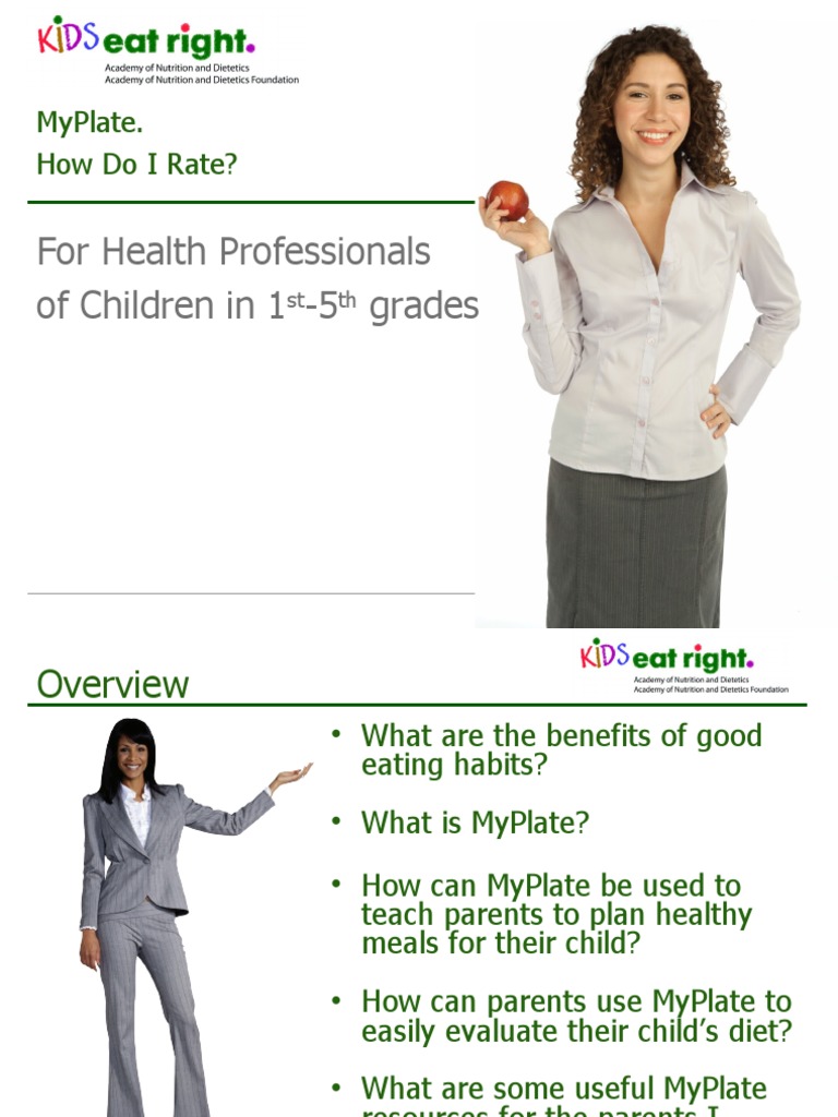For Health Professionals of Children in 1 - 5 Grades: Myplate. How Do I ...