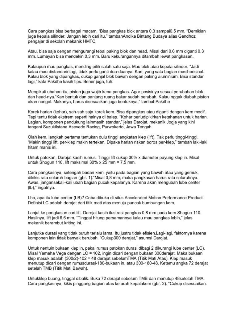 Rumus Ngitung Durasi Noken As | PDF