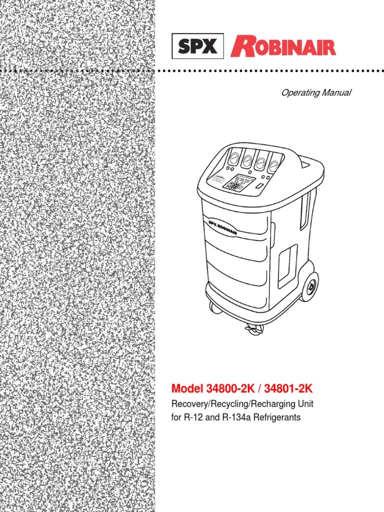 Robinair 34800 Operation Manual | PDF | Air Conditioning | Vacuum