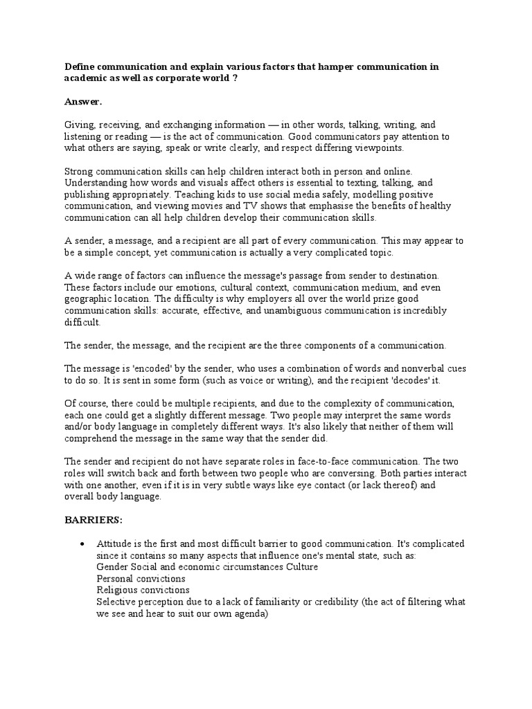 Define Communication | PDF | Communication | Cognitive Science