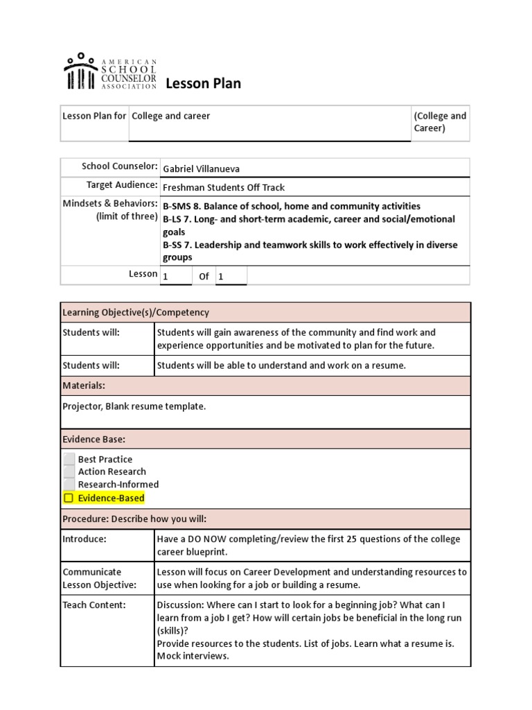 Lesson Plan Career | PDF | Lesson Plan | Evidence Based Medicine